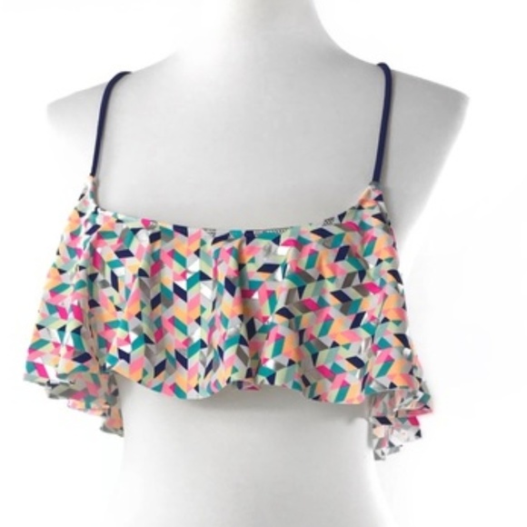 PINK Victoria's Secret | Swim | Vs Pink Flounce Ruffle Bikini Top Sp ...